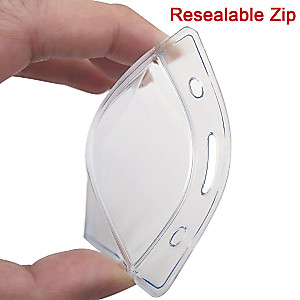 AMUU 12 Pack Badge Holders Large 4x3 Name Badge Holders Clear Plastic Card Protector Large ID Card Holder Name Tags Nametags Holders Badge