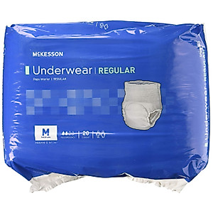 McKesson Adult Incontinence Underwear, Disposable, Medium Size, Regular Absorbency, 20 Count