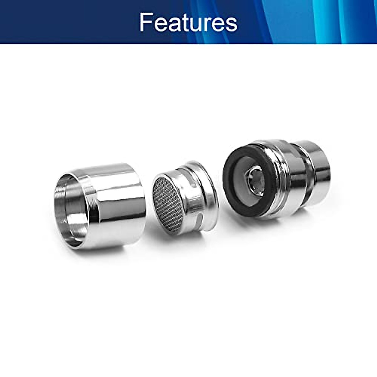 Juvielich 2PCS Swivel Sink Faucet Aerator 18mm Female Diameter Faucet Flow Restrictor Replacement Parts Adjustable Degrees Insert Sink Aerator for Bathroom Kitchen