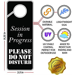 Business Design Session in Progress Please Do Not Disturb Sign, 2 Pack, Double Sided, Ideal for Offices, Online Sessions and Meetings, Online Classes, Home Offices, Recording, Clinic, Therapy
