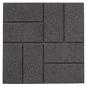 Rubberific Dual Sided Rubber Paver Tile - 16" X 16" X 3/4" (Gray, 1 Tile)