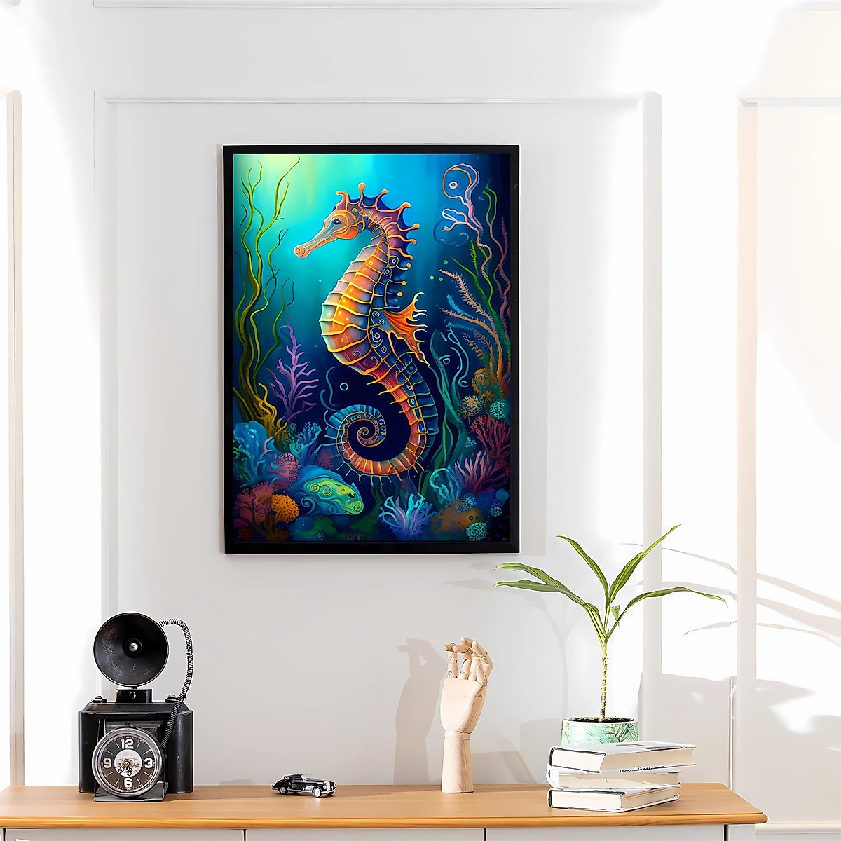 Worihut 5D Diamond Painting Kits 16x20 Inch Round Full Drill Seahorse Diamond Art Sea Theme Kits for Adults, Handmade Gifts for Home Wall Decor