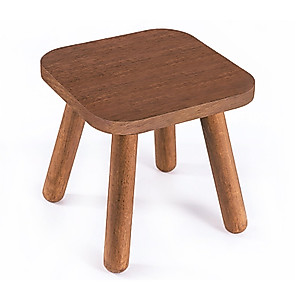 XXYOUPIN Solid Wood Step Stool, Milking Stool, Plant Stand, Round Foot Stool, Step Stool for Adults，Removable Portable Stool, Shoe Change Stool, Retro Colors(9.4 inches)