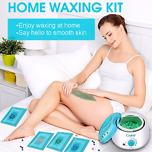 Crskiy Wax Warmer Hair Removal Kit for Women and Men with 4 Flavors Hard Wax Beans (14.1oz), Multiple Formulas for Coarse Hair, Eyebrow, Armpit, Bikini, and Brazilian Waxing