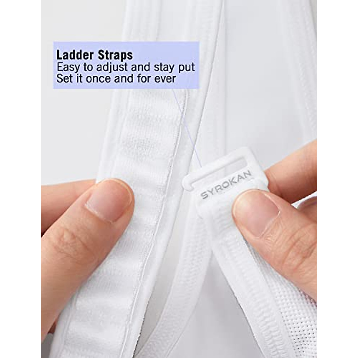 SYROKAN Women's Max Control Underwire Sports Bra High Impact Plus Size with Adjustable Straps White 40C