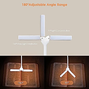 Book Light for Reading in Bed, Clip on Reading Light 14 LED Rechargeable Portable Night Bookmark Lamp for Kids 80 Hrs Runtime Amber Eye Caring Booklight - 3 Color Temp & Stepless Dimming (White)