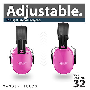 Vanderfields Hearing Protection Ear Muffs for Noise Reduction, 33dB Certified, Noise Cancelling Safety Ear Protection for Shooting, Adult Headphones for Lawn Mowing, DIY, Construction, Woodworking