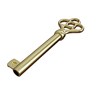 NATIKON KY-3AB Brass Plated Hollow Barrel Skeleton Key for Antique, Vintage and Old Cabinet, Drawers Grandfather Clocks (1)