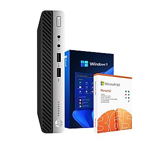 HP Windows 11 Desktop Computer ProDesk 400G4 + Office 365 | Intel i5-8500T Six Core (4.3GHz Turbo) | 16GB DDR4 RAM | 500GB SSD Solid State + 1TB HDD | WiFi + Bluetooth | Home or Office PC (Renewed)