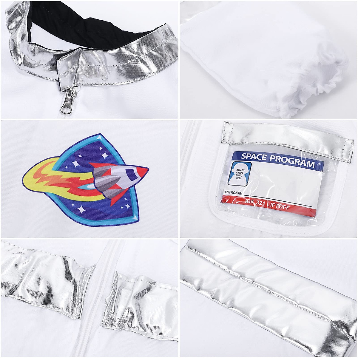Children's Astronaut Costume Space Pretend Dress up Role Play Set for Kids Boys Girls with a Free America Flag Pin