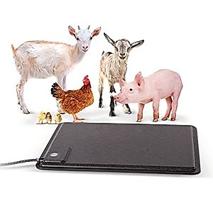 K&H PET PRODUCTS Thermo-Farm Animal Heated Mat Black Medium 16.5 X 22.5 Inches