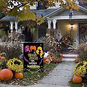 Halloween Garden Flag, 12"x18" Vertical Double Sided I Smell Children Sanderson Sisters Hocus Pocus Outdoor Decorations, Farmhouse Seasonal Holiday for Decor (Its just a bunch of Hocus Pocus)