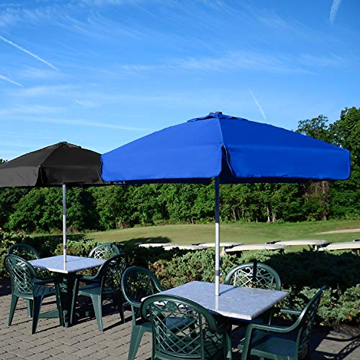 Strombergbrand The Vented Bistro, Large Outdoor Patio Umbrella with Tilt Adjustments, Café Style Market Umbrella, Patented Construction, Commercial Quality Heavy Duty Table Top Umbrella, Black