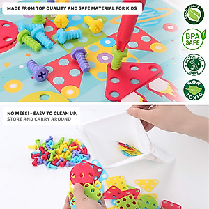 Fine Motor Skill Building Toy with STEM Activities for Kids Ages 3-5 | 116 Piece Preschool Arts and Crafts Kit for 3 4 5 Year Old Boys and Girls
