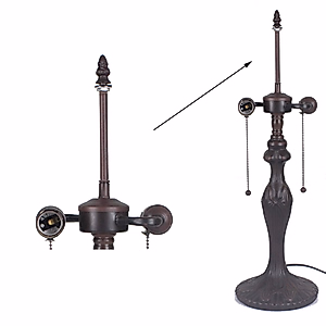 Bieye SS008 Lampshade Support with Finial for Tiffany Style Stained Glass Floor Lamp Table Lamp (Male End)