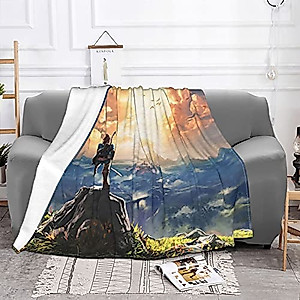 Game Anime Mountain Castle Throw Blanket Flannel Fleece Blanket Soft Cozy Air Conditioning Blankets for Bed Sofa Couch Camping 50"x40"