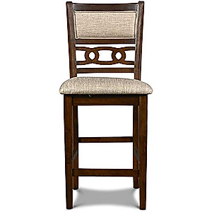 New Classic Furniture Gia 5-Piece Round Counter Height Dining Set with 1 Dining Table and 4 Chairs, 42-Inch, Cherry