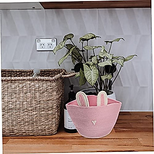 Cabilock Boho Home Decor Home Decor 3pcs Rope Rabbit Basket Snacks for Nordic Storage Basket Cotton Rope Pink Boho Decor Woven Basket
