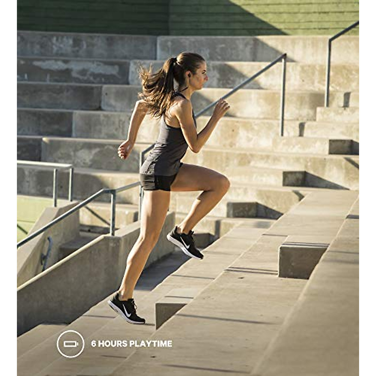 Jaybird Tarah Bluetooth Wireless Sport Headphones for Gym Training, Workouts, Fitness and Running Performance: Sweatproof and Waterproof – Black Metallic/Flash