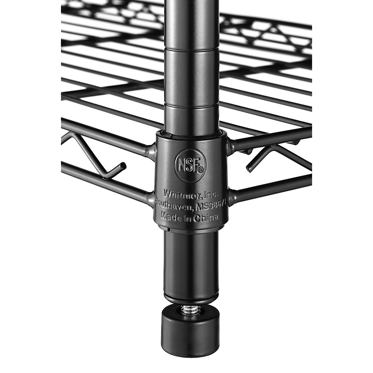 Whitmor Supreme Leveling Feet 350 Capacity Per Shelf Adjustable Shelves, 3 Tier, Black