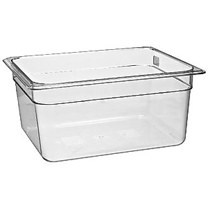 Cambro 26CW 9.4 qt Capacity, 12-3/4" Length x 10-7/16" Width x 6" Depth, Camwear Clear Polycarbonate Half Size Food Pan
