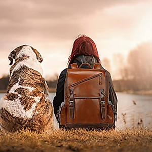 RBATG Women's Fashion Designer Backpack,Vegan Leather Backpacks For Work Travel College,Unisex Shoulder Daypack(brown-2216)