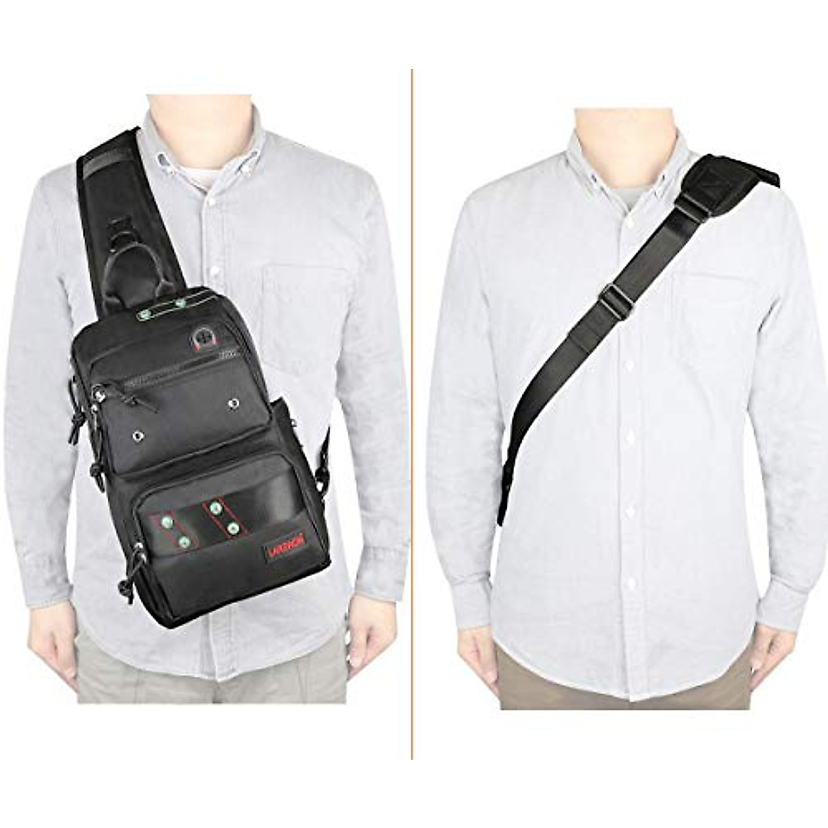 Larswon Backpack Purse, Small Backpack Sling Backpack Crossbody Bags for Women Men Chest Bag Travel Backpack Black