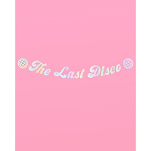xo, Fetti The Last Disco Fringe Banner - Iridescent, 5 Ft. | Bachelorette Party Decoration, Groovy Bach, Bridesmaid Favor, Bride to Be Gift, 70s Bridal Shower Supplies, Photobooth Backdrop