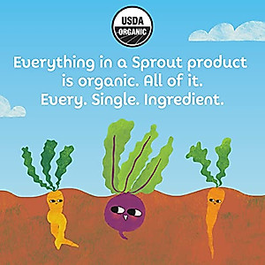 Sprout Organic Baby Food, Stage 2 Pouches, Carrot & Chickpea Plant Powered Protein, 3.5 Oz Purees (Pack of 12)
