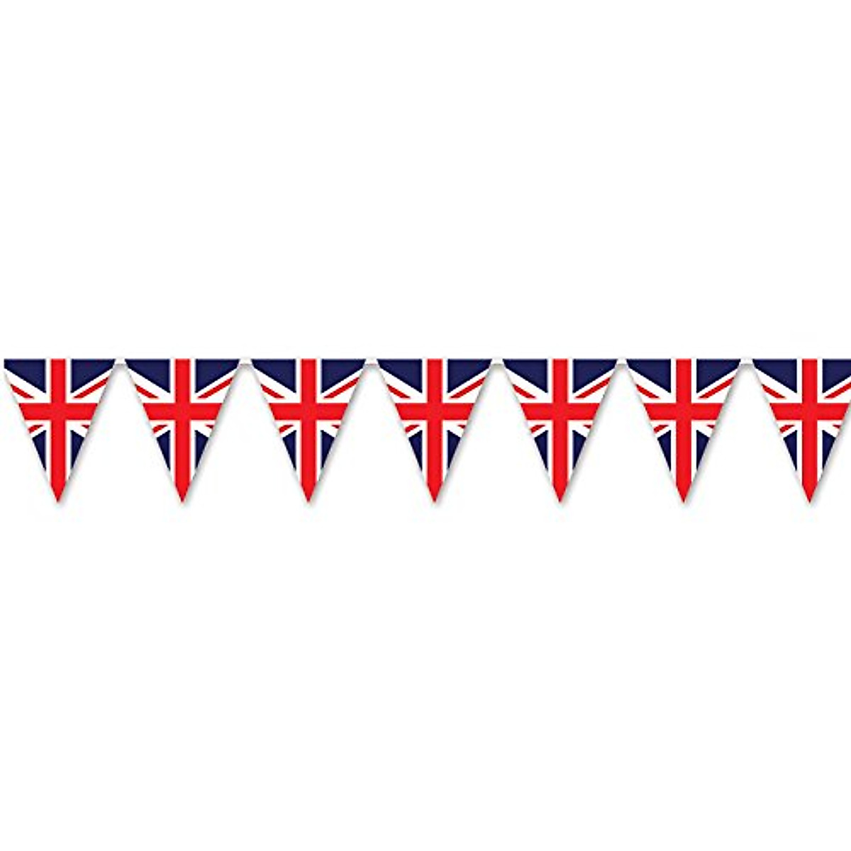 Beistle Union Jack Pennant Banner, 11" x 12', Red/White/Blue,59853