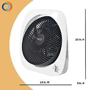 Comfort Zone 10" 3-Speed Turbo Table/Desk Fan with 180-Degree Adjustable Head, Adjustable Tilt, Ideal for Home, Bedroom & Office, CZ110WT