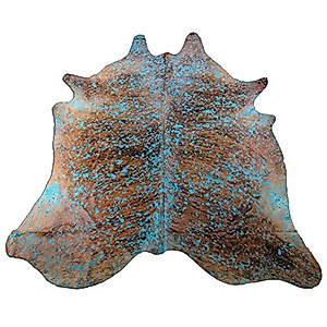 Deluxe Cowhides - Cowhide Area Rug - Turquoise Cowhide Approx 8X7 feet or 244X213cm