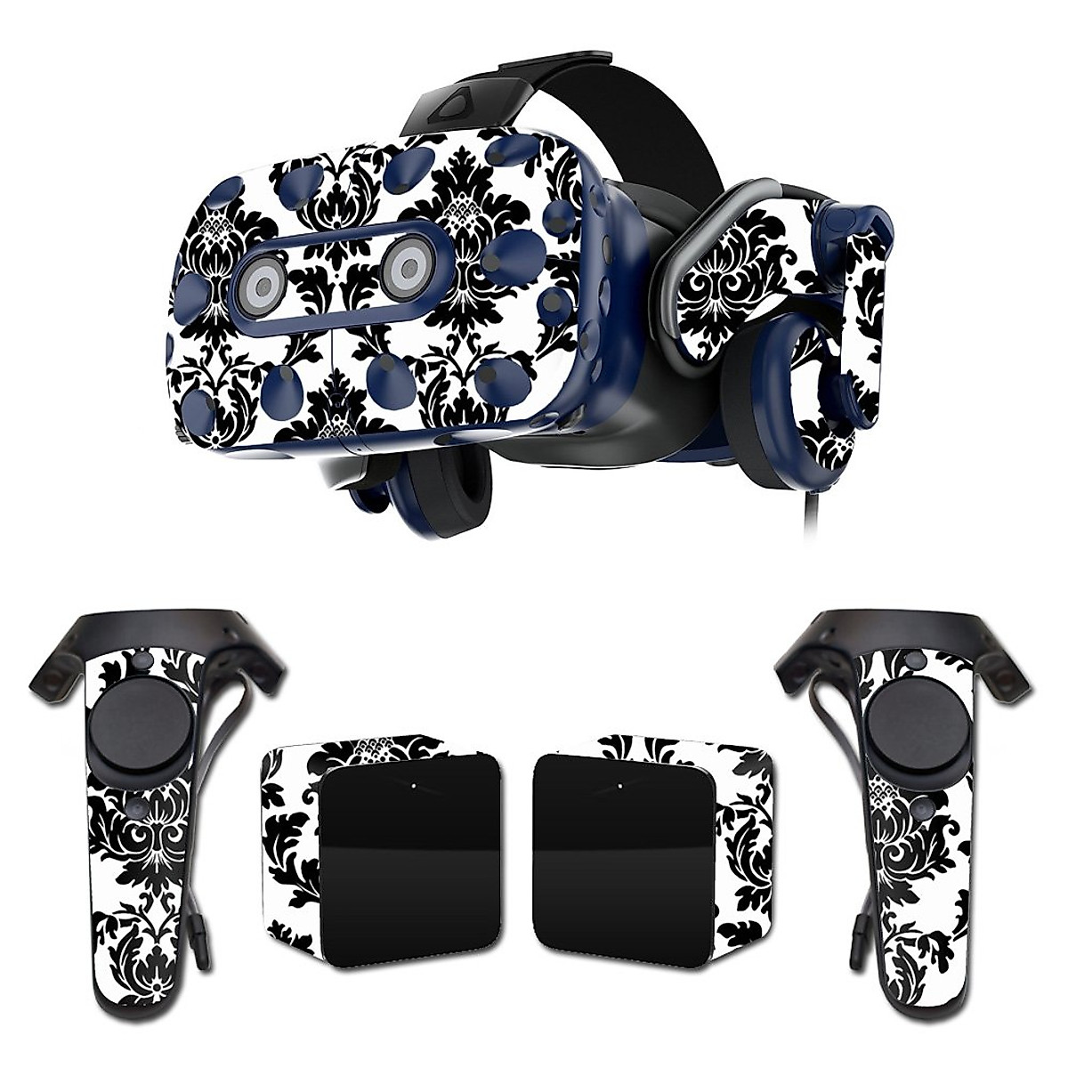 MightySkins Skin Compatible with HTC Vive Pro VR Headset - Vintage Damask | Protective, Durable, and Unique Vinyl Decal wrap Cover | Easy to Apply, Remove, and Change Styles | Made in The USA