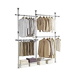 Prince Hanger, Double 2tier Pants Hanger, Silver, Steel, 38mm Heavy Duty, Closet Organizer, Clothing Rack, PHUS-0031, Made in Korea