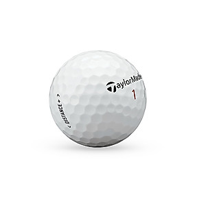 TaylorMade 2018 Distance+ Golf Ball, White (One Dozen)