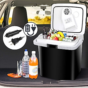 ZENY Mini Fridge Electric Cooler and Warmer for Car- 12V DC Car Refrigerator with Automatic Locking Handle, 28 Quart Portable Car Fridge for Travel and Camping