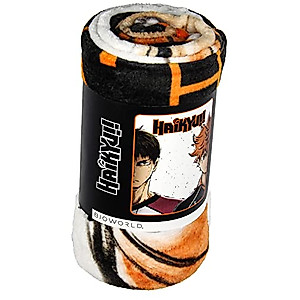 Bioworld Haikyu!! Anime Manga Shoyo Hinata and Wakatoshi Ushijimaa Super Soft Plush Throw Blanket 45" x 60"