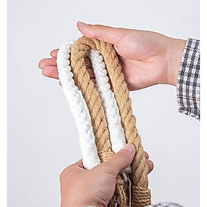 WONQEXZ Hand Towel Holder,Toilet Roll Holder,Self Adhesive Toilet Paper Holder Wall Mount - Nautical Cotton Rope Tissue Holder - No Drill Toilet Paper Holder