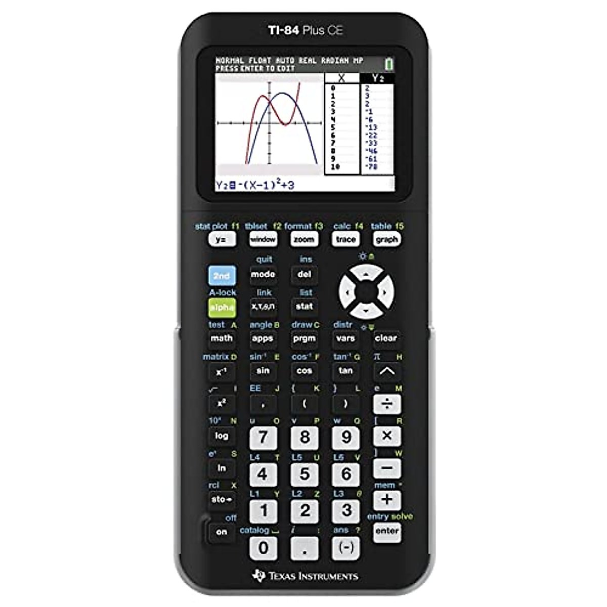 Texas Instruments ti-84 Plus Ce Color Graphing Calculator, Black
