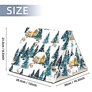enheng Small Pet Hideout Christmas Tree & Raindeer Hamster House Guinea Pig Playhouse for Dwarf Rabbits Hedgehogs Chinchillas