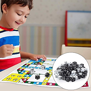 Hotusi Standard Game Dice Acrylic Material 16mm (50Pack White + 50Pack Black)