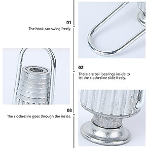 Cabilock 2 Pcs Metal Clothesline Tightener Aluminium Rope Tightener Clothesline Tensioner for Pulleys and Fixed Clothes Lines Clothes Grips Household Supplies