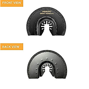 HEMUNC 3pcs Oscillating Tool Blades for Grout Removal Tile Mortar Concrete Masonry 1/16