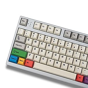 PBT Grey White Keycaps Set Cherry Profile 141 Keys Custom Dye-Sub Keyboard Keycaps for 60% 65% 70% 100% Cherry Gateron MX Switches Mechanical Keyboards