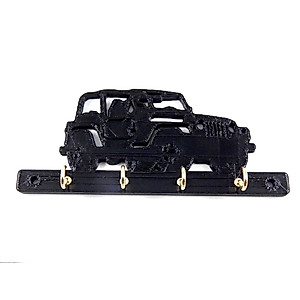 4x4 Rock Crawler Off Road Offroad Key Rack Holder Hanger Key Hooks - Four Hooks Installed - 6" Wide x 2 1/3" Tall x 3/16" Thick
