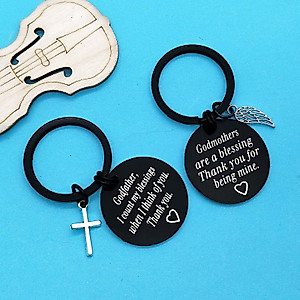 Xiahuyu Godparents Gifts from Godchild Godmother Gifts Godfather Keychain Christening Gifts for Godmother Godfather First Communion Gift Baptism Gifts for Godparent