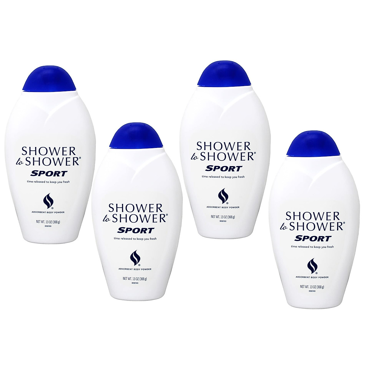 Shower to Shower Absorbent Body Powder, Sport, 13-Ounce Bottles (Pack of 4)