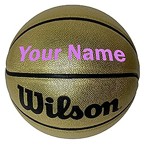 WILSON Customized Personalized NCAA Black and Gold Basketball Official Size 29.5"