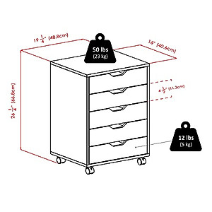 Winsome Halifax Storage/Organization, 5 drawer, Black