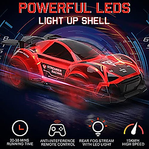 Liberty Imports Buggy Remote Control Race Car Kids- 2.4 GHZ Fast Stunt RC Race Car Toy LED Light Racer with Smoke, Rechargeable Battery Race Car Mist Boys Fog Racer